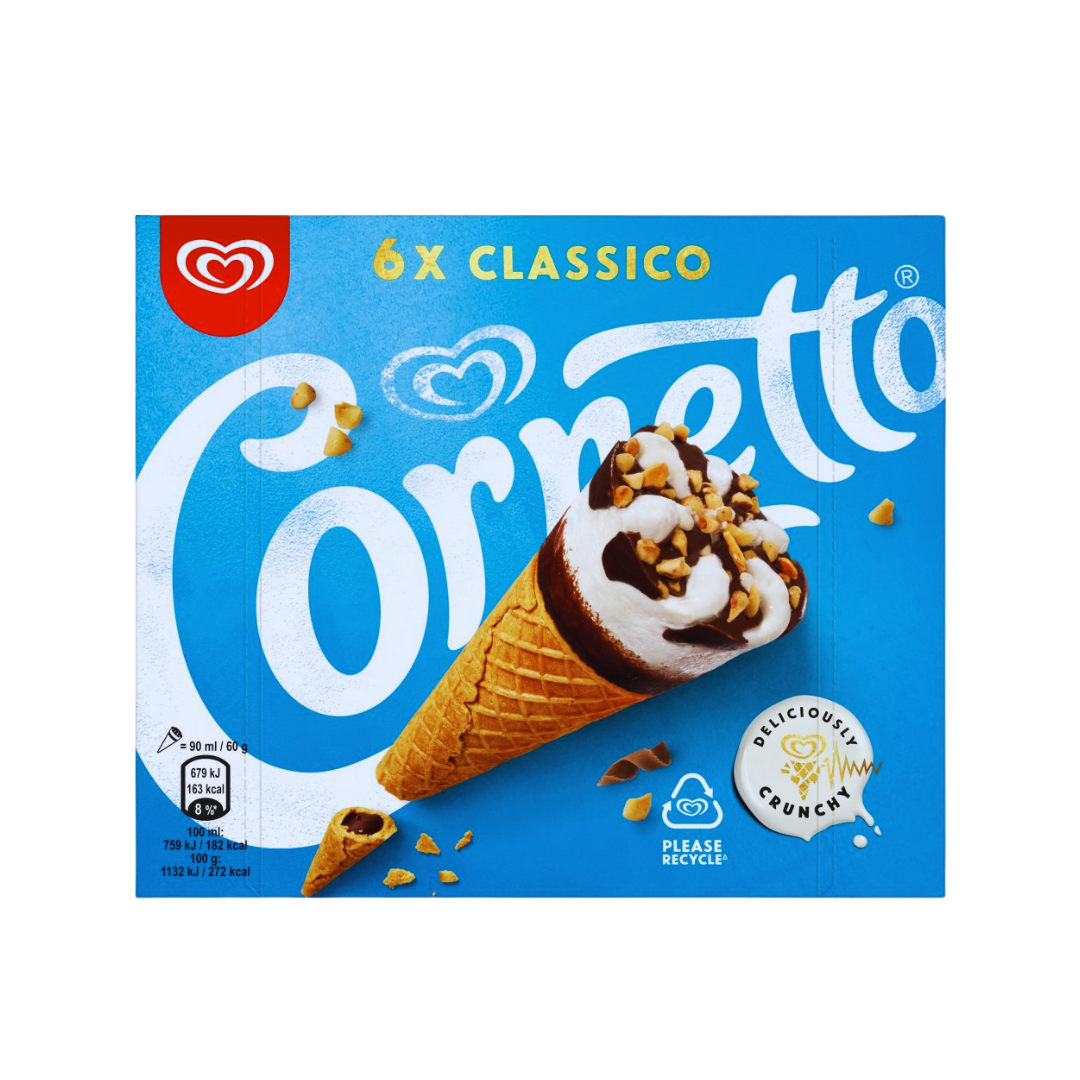 Cornetto Ice cream cone Classico 6x 90 ml – Watan Superstore